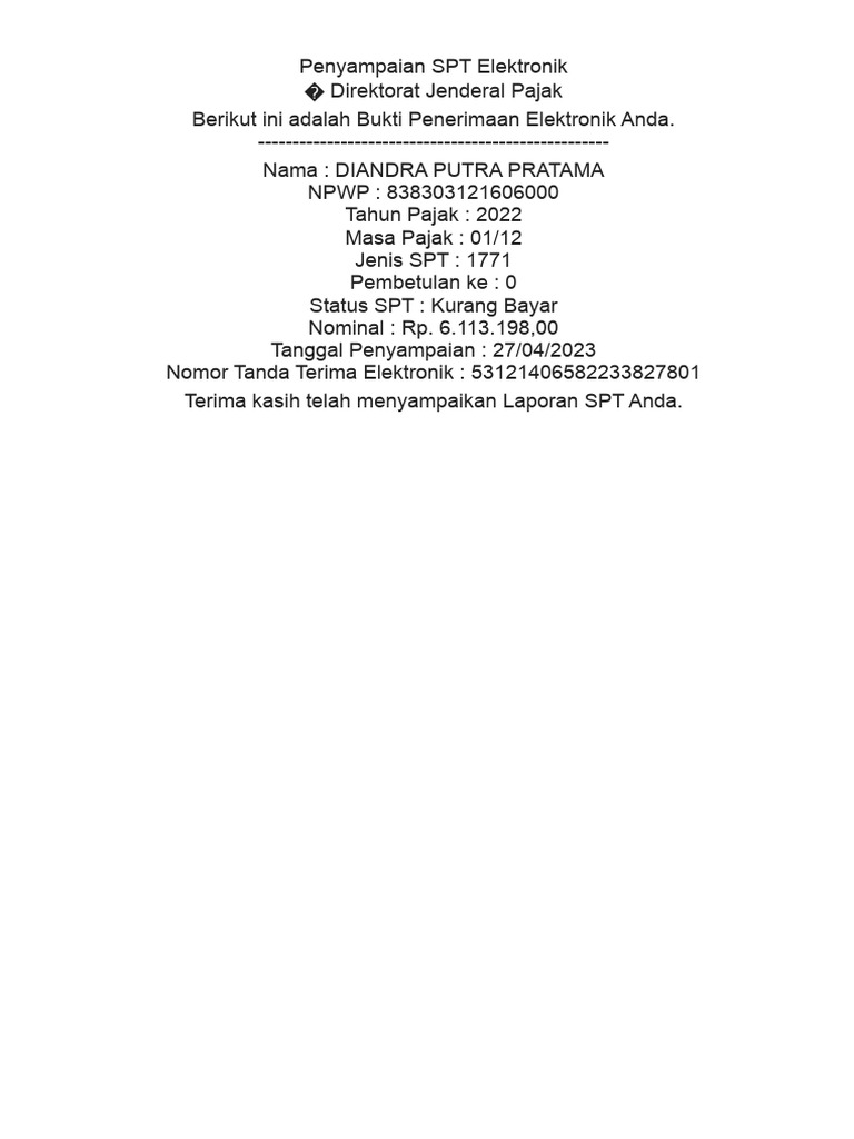 SPT CV DIANDRA 2022 | PDF