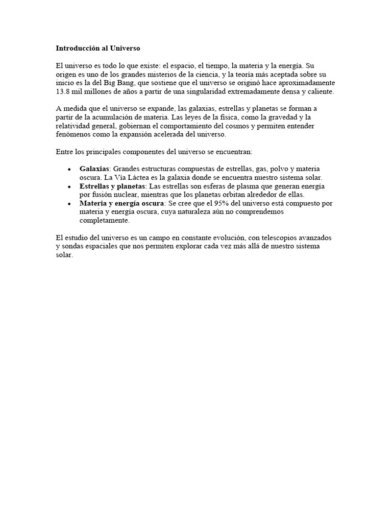 Introducción Al Universo | PDF