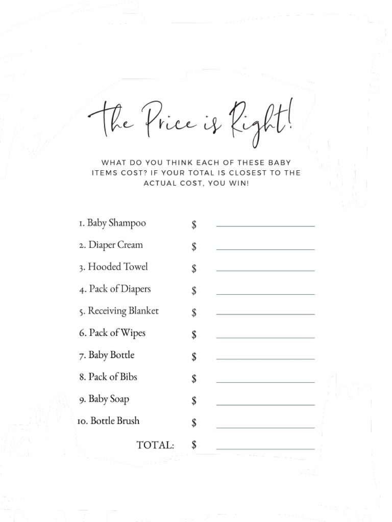 Price Is Right - JPG | PDF