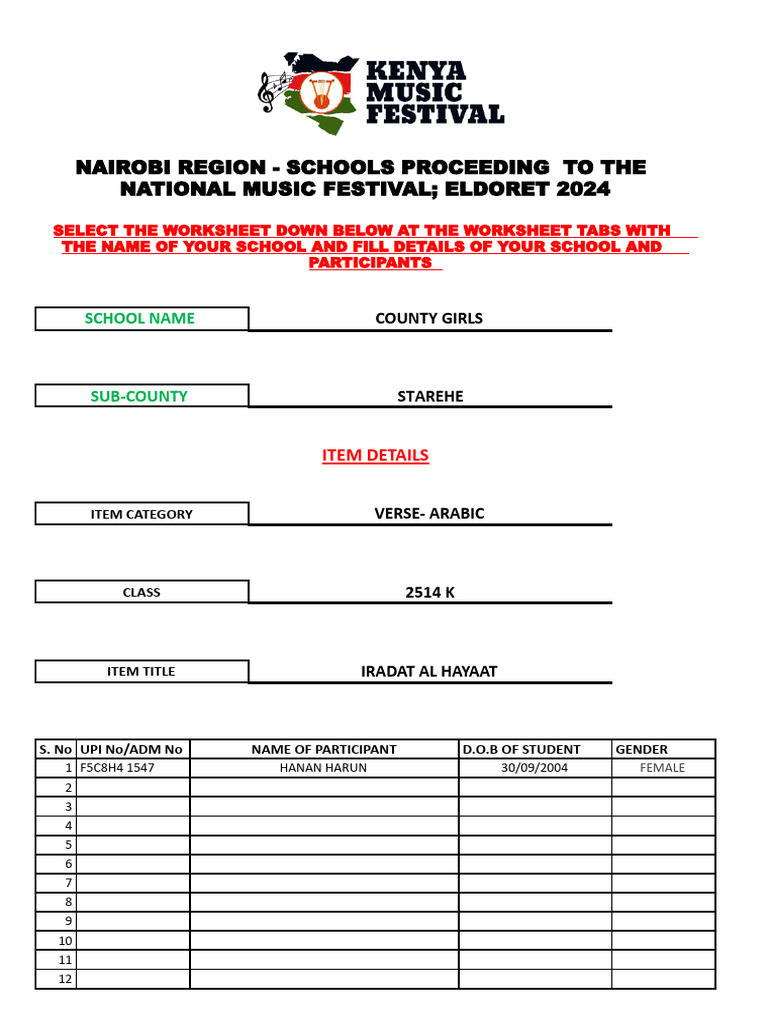 Nairobi Region (Starehe) - Teams Proceeding to the Nationals Kmf 2024 ...