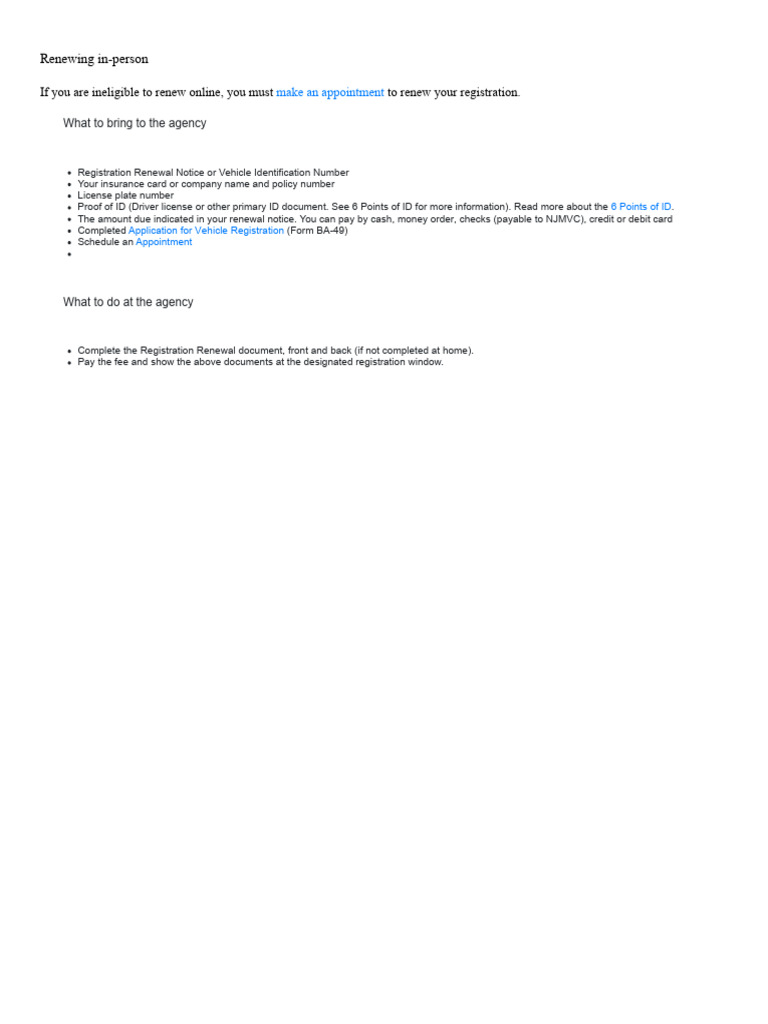 NJMVC In-Person Registration Renewal Guide | PDF