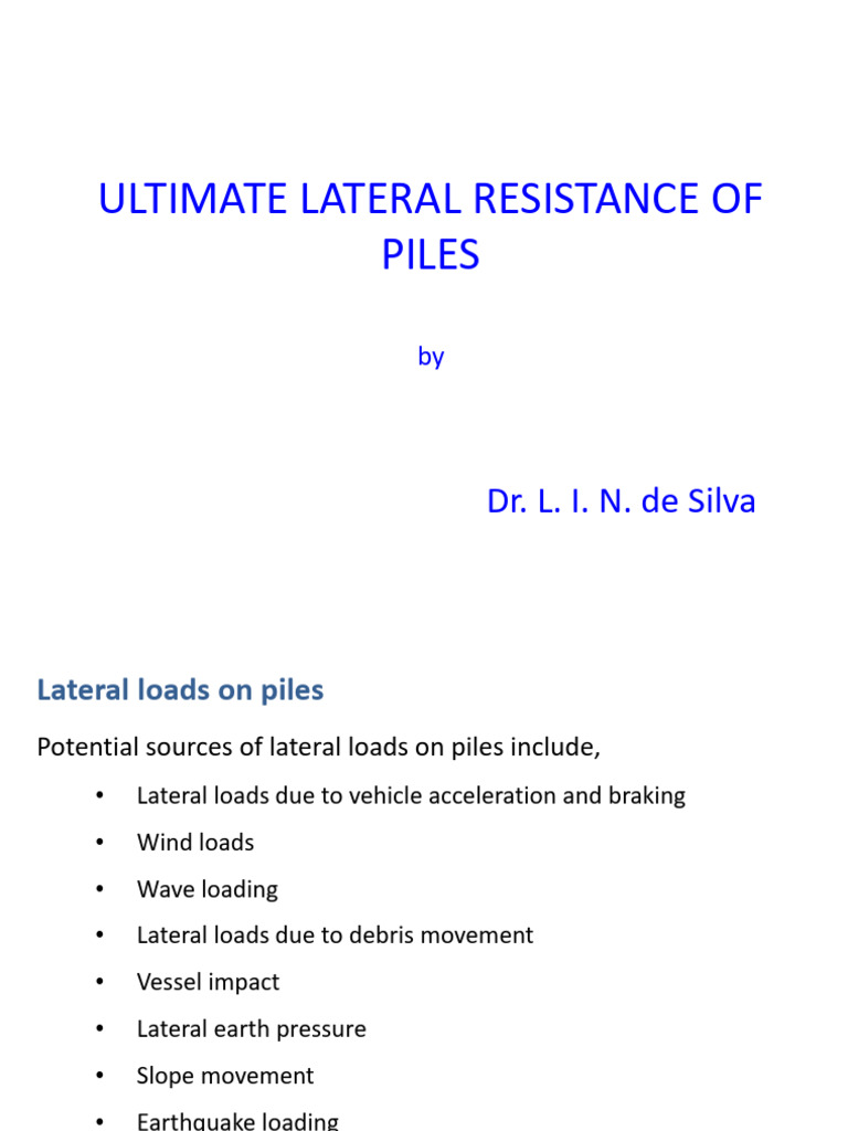 Ultimate Lateral Resistance of Piles - 250108 - 141748 | PDF | Deep ...