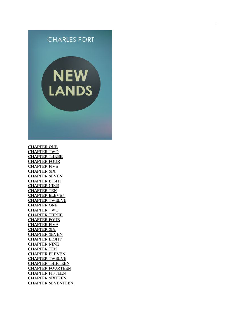 New Lands - Charles Fort | PDF
