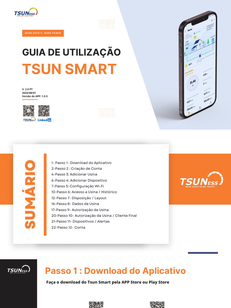 Manual Do Usuário Tsun Smart | PDF | Aplicativo para celular | Wi-Fi