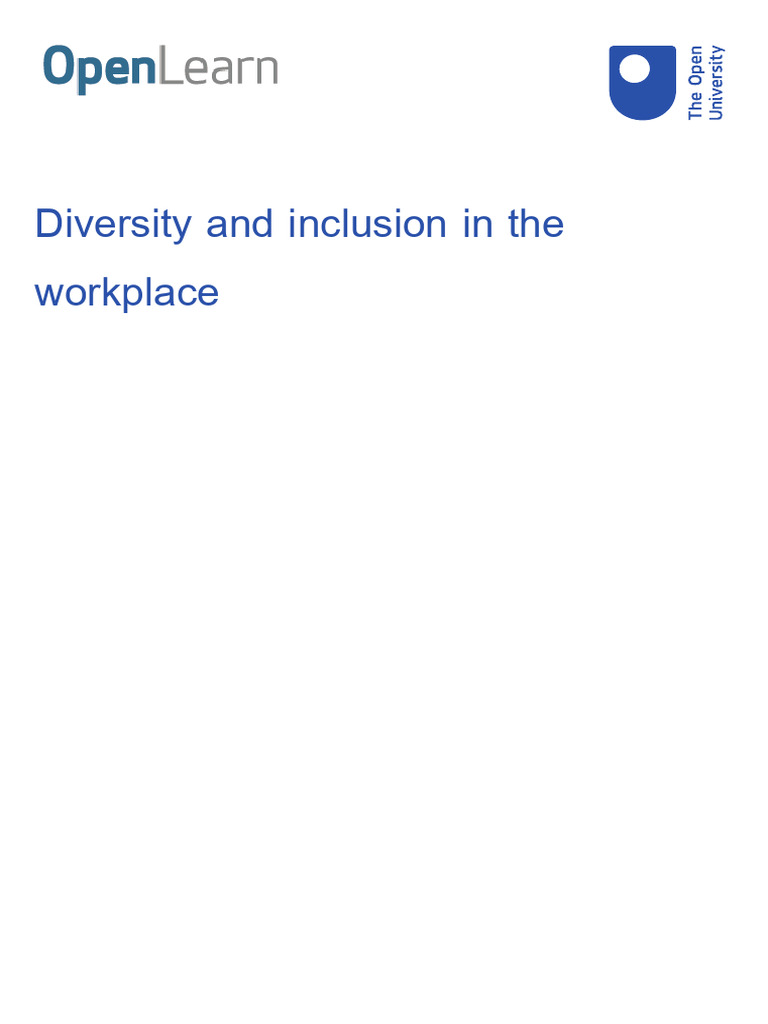 Diversity and Inclusion in The Workplace Printable | PDF | Diversity ...