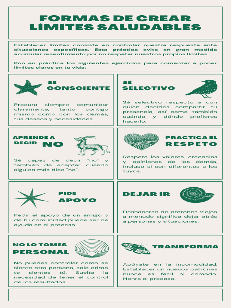 Infografía Sobre Límites Saludables Minimalista Verde | PDF