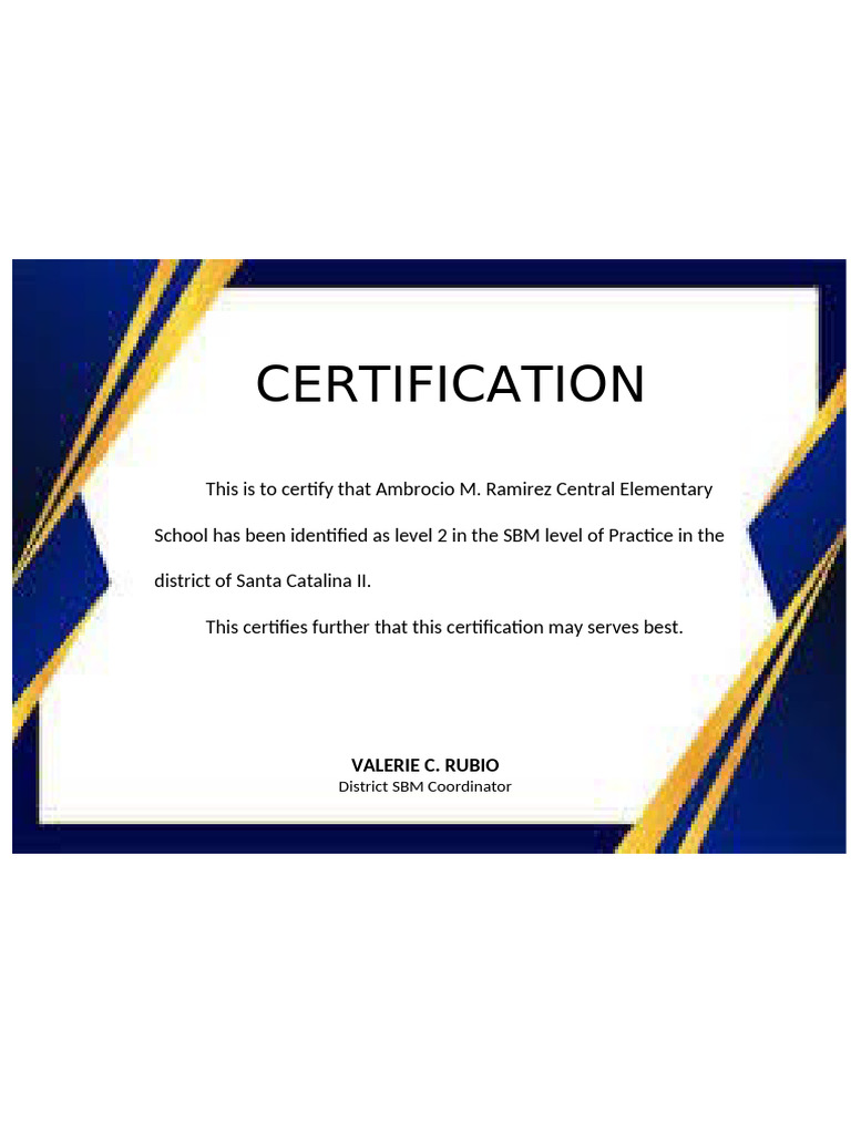 SBM cert | PDF