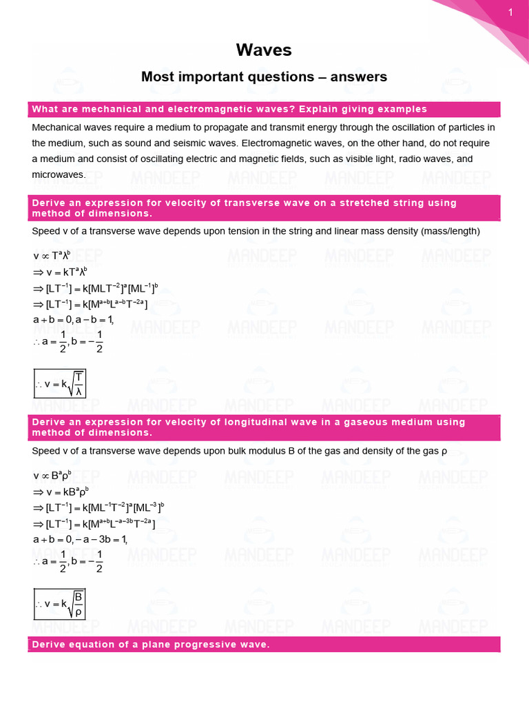Waves | PDF | Waves | Harmonic