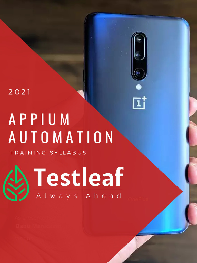 Appium Course Contents | PDF | Mobile App | Ios