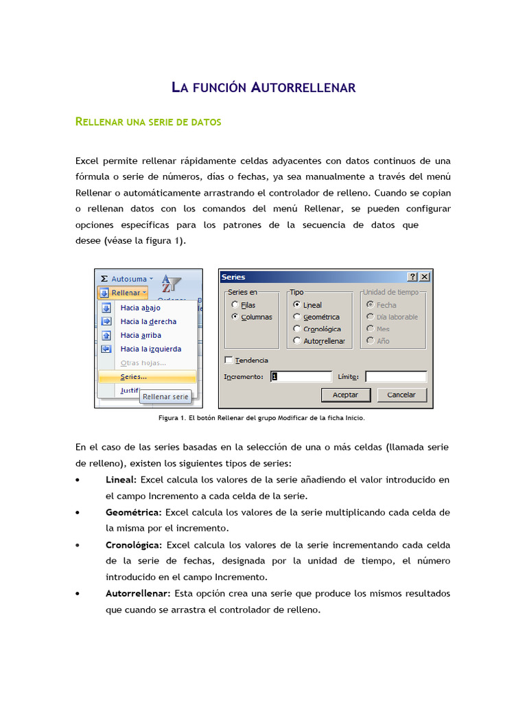 Autorrellenar en Excel: Guía Completa | PDF | Microsoft Excel