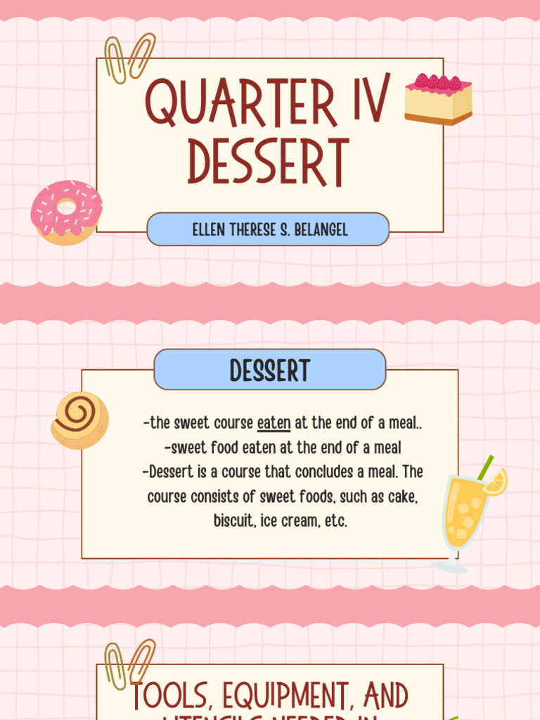 Essential Tools for Dessert Preparation | PDF | Pudding | Desserts