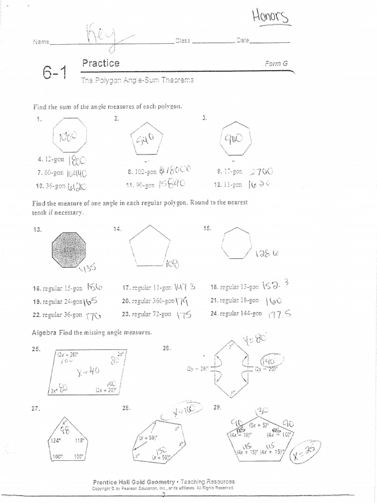 Practice Chapter 6 Form G | PDF | Rectangle | Triangle