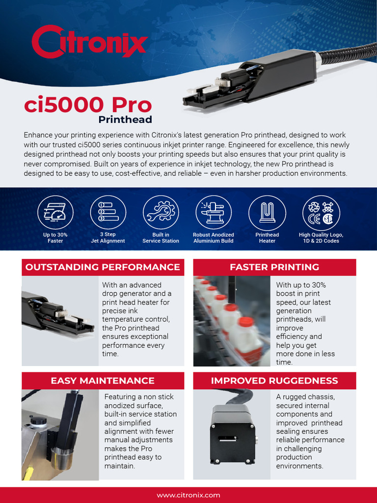 Ci5000 Pro Printhead Brochure | PDF | Printer (Computing) | Graphic Design