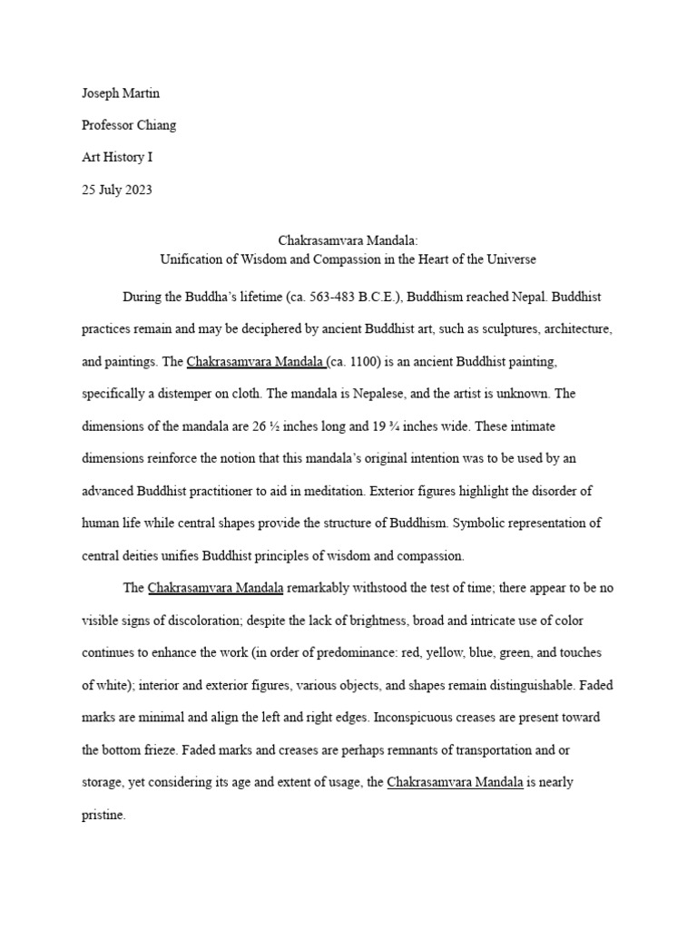 FA Paper | Art History | PDF | Mandala | Vajrayana