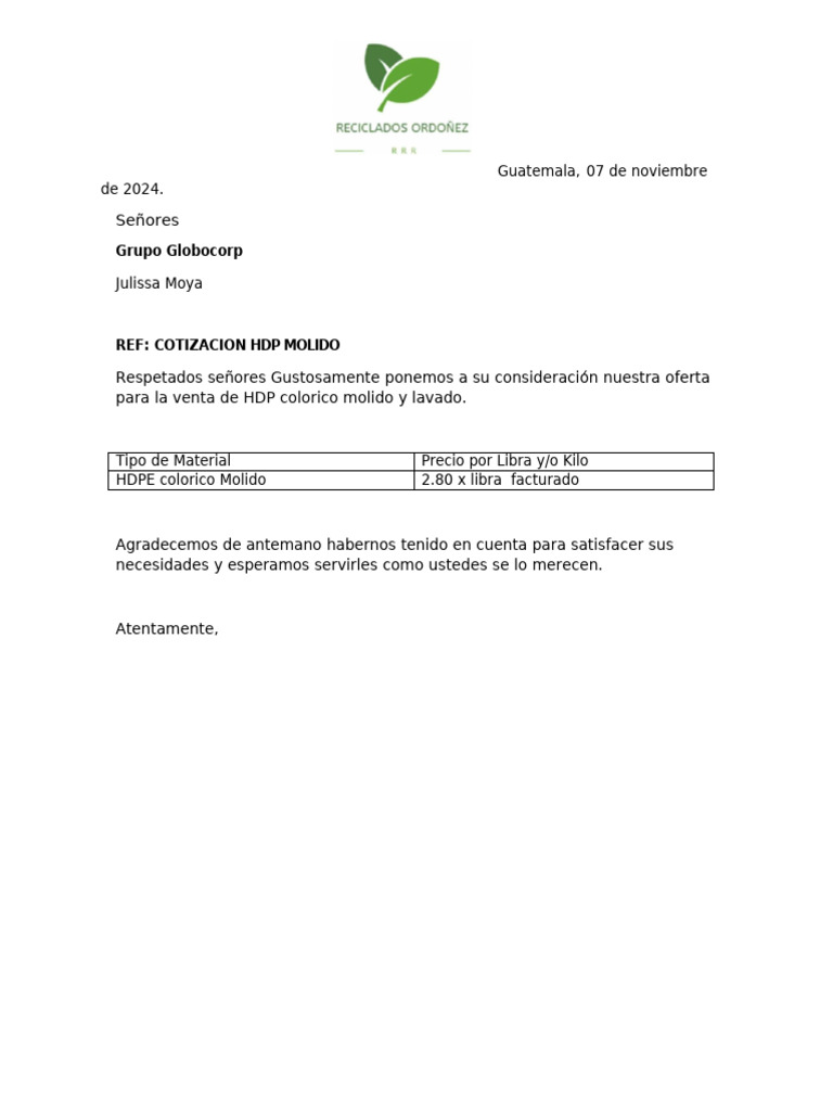 Carta Luis Ordoñez | PDF