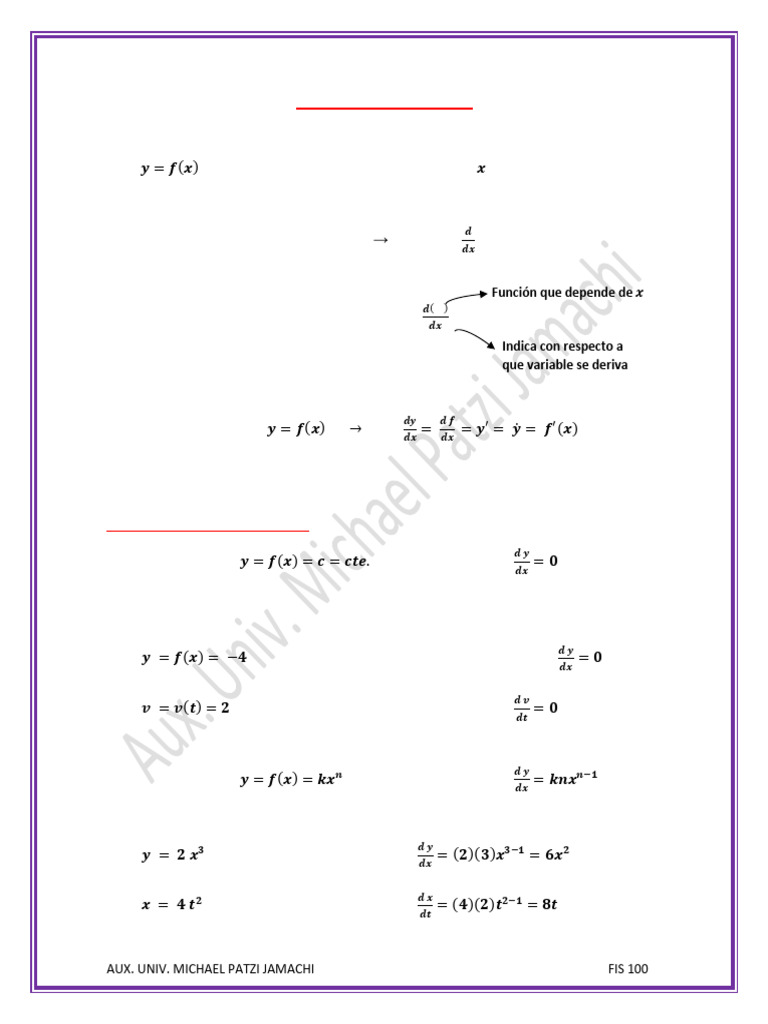 Operaciones Derivadas | PDF | Función (Matemáticas) | Derivado