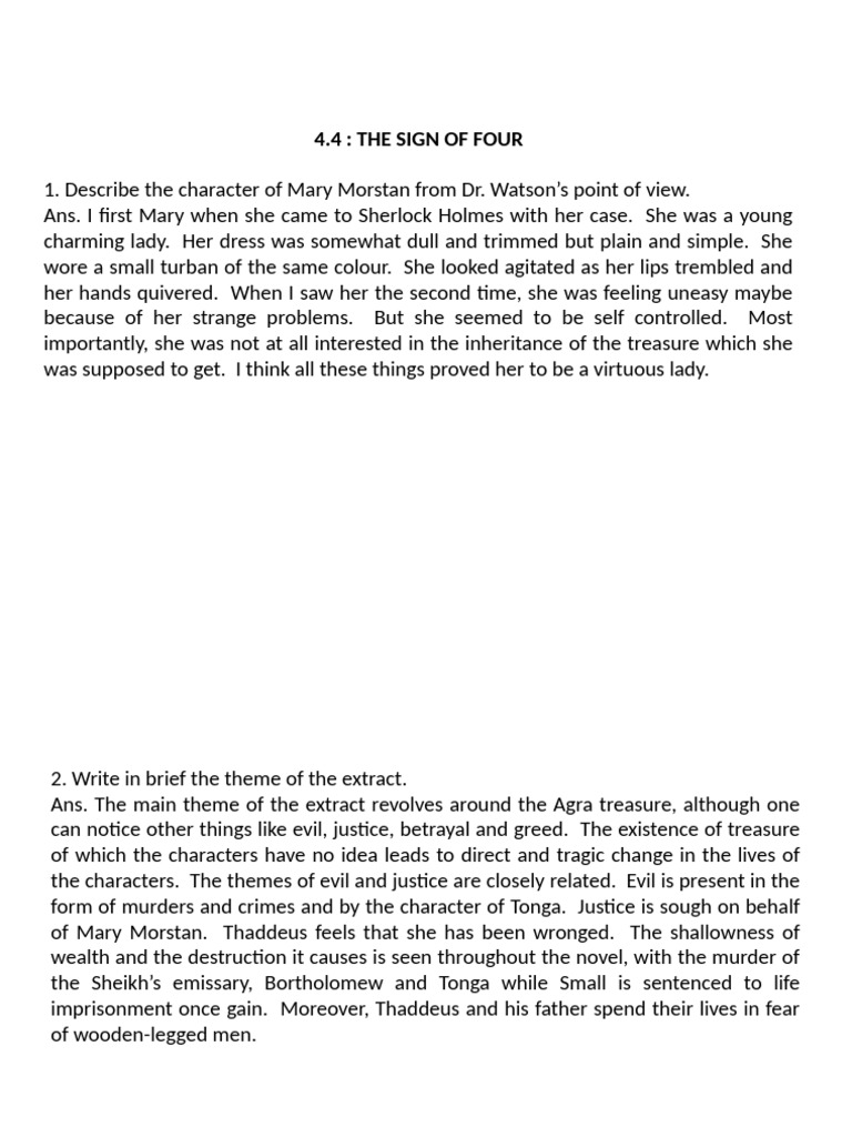 4.4. The Sign of Four | PDF | Dr. Watson | Sherlock Holmes