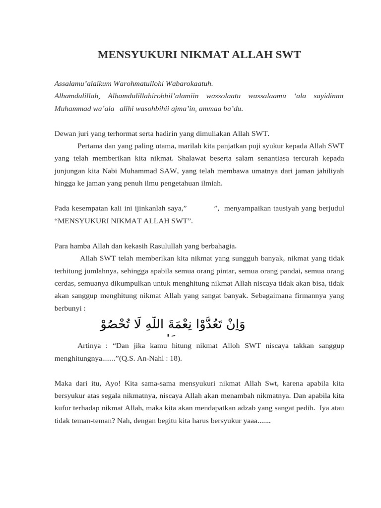 NASKAH PIDATO PILDACIL | PDF