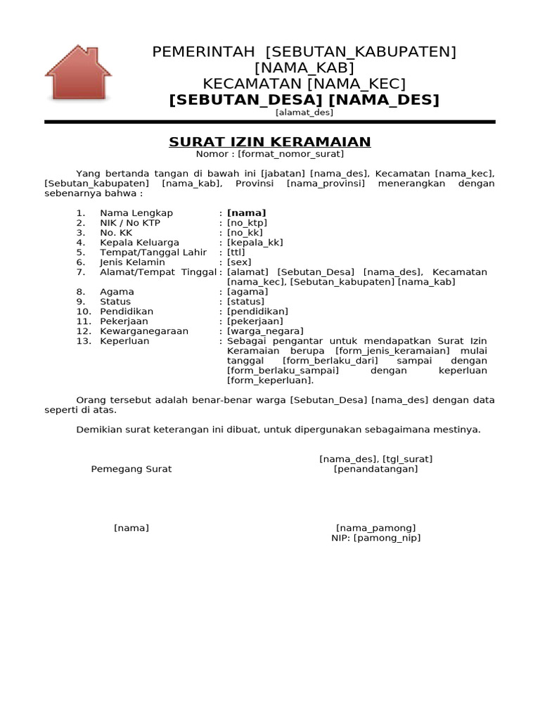 Surat Izin Keramaian | PDF