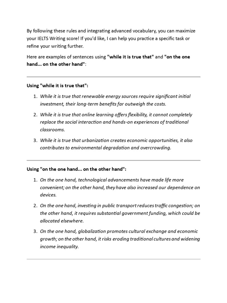 By Following These Rules and Integrating Advanced Vocabulary | PDF ...