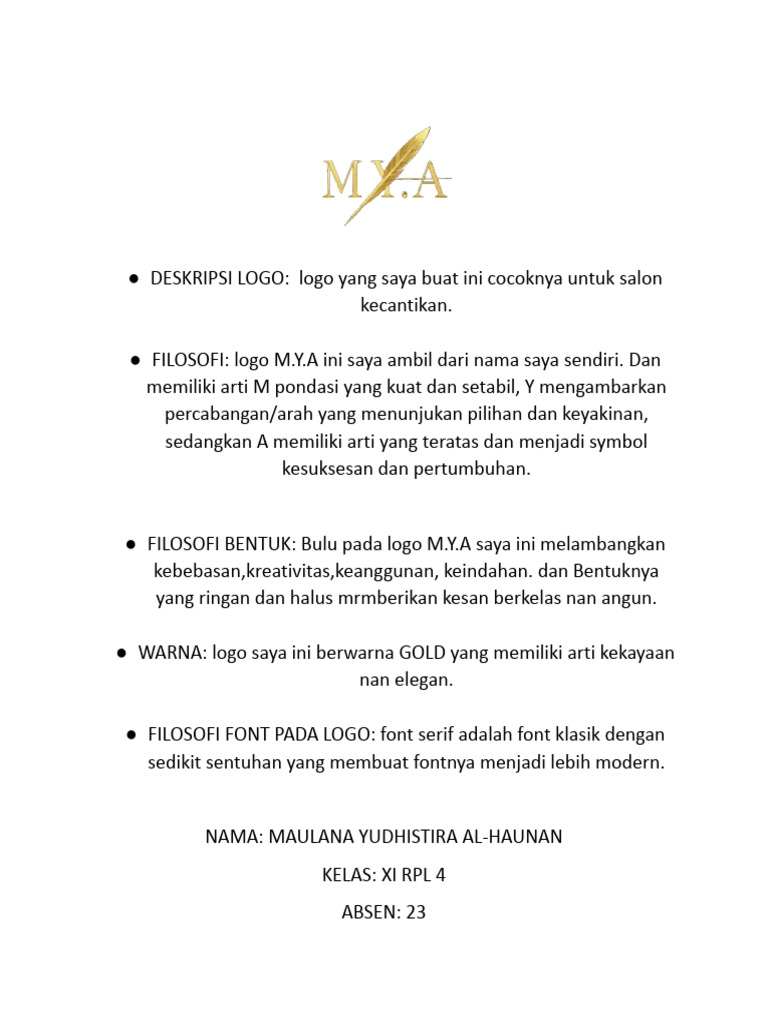 Deskripsi Logo Salon Kecantikan M.Y.A | PDF