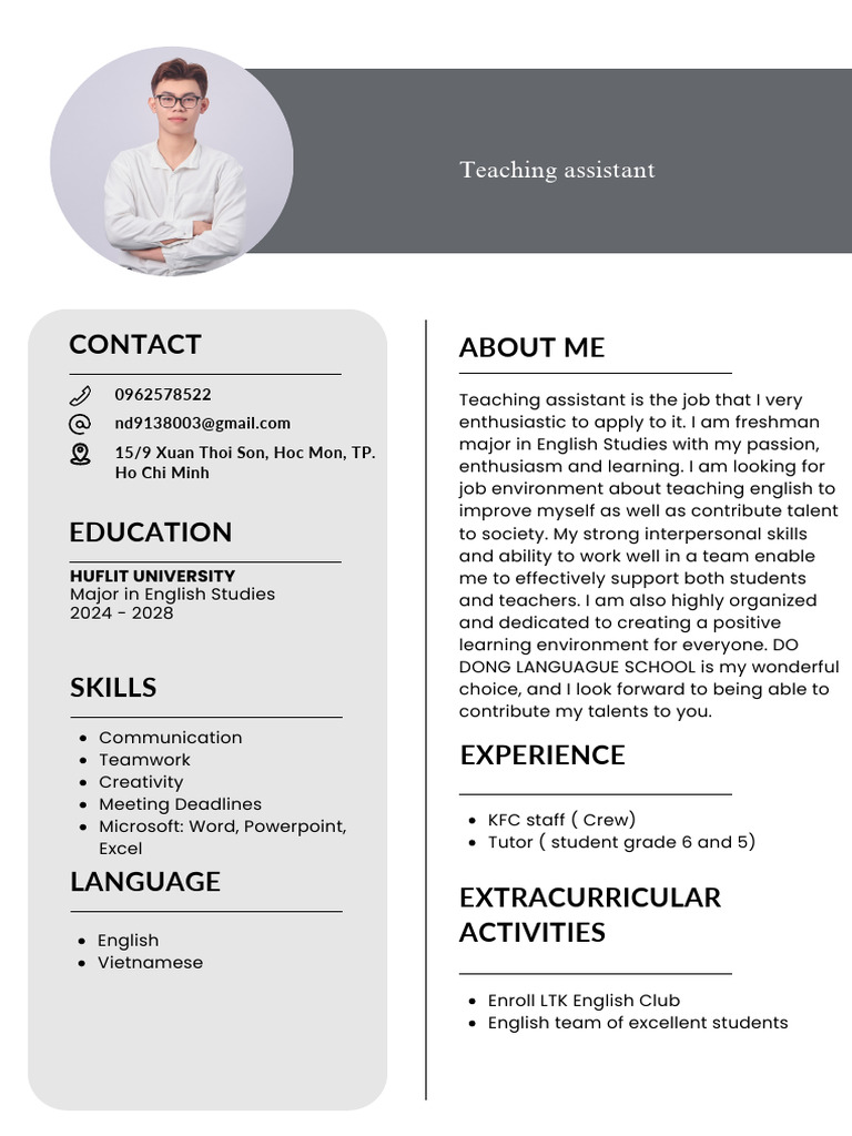 Grey White Minimalist CV Resume | PDF