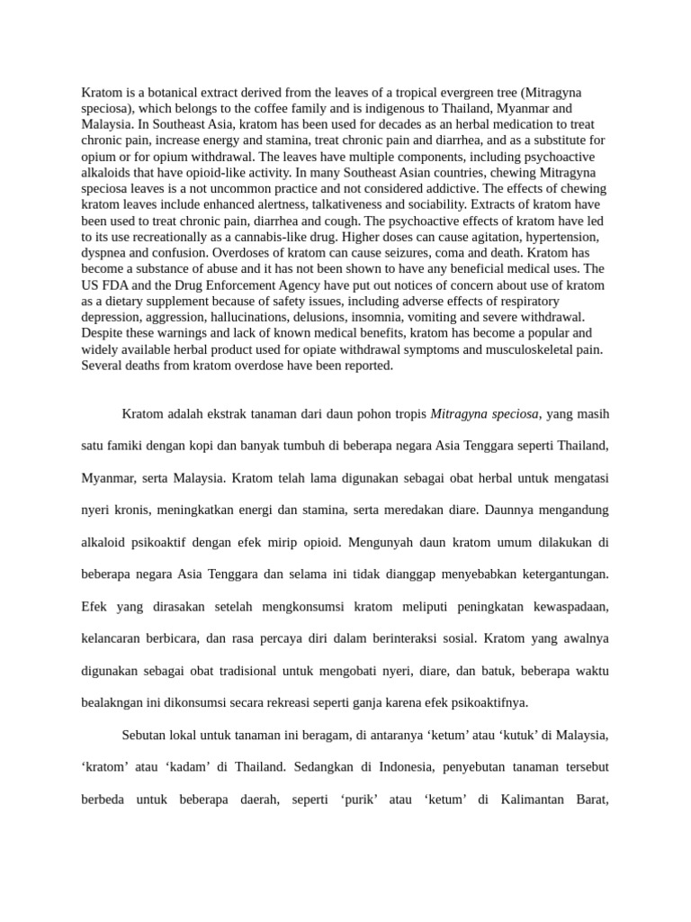 Risiko dan Efek Samping Kratom | PDF
