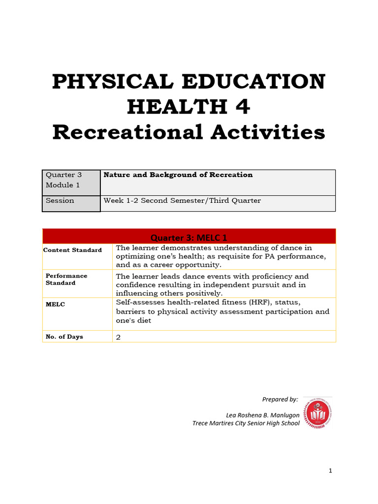 PEH-4-Handouts-4_3rdQ | PDF | Scuba Diving | Snorkeling