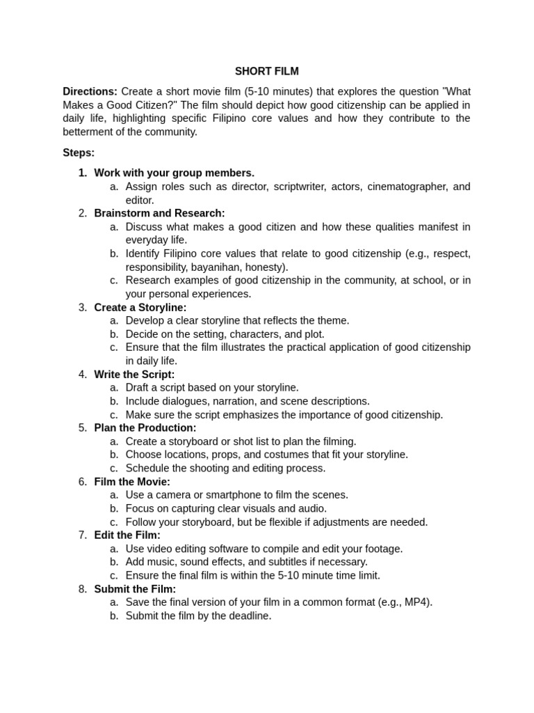 Exploring Good Citizenship in Film | PDF | Screenplay
