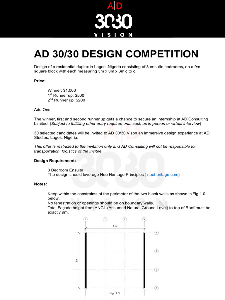 AD 30/30 Design Competition for Duplexes | PDF