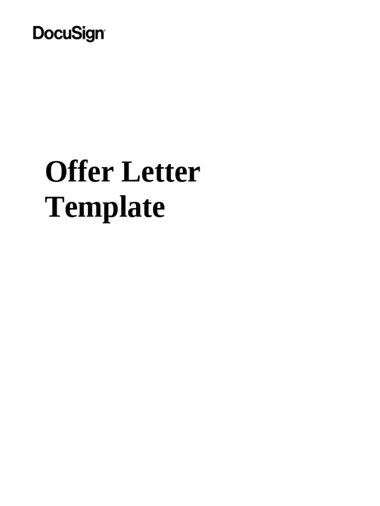 Employment Offer Letter Template | PDF