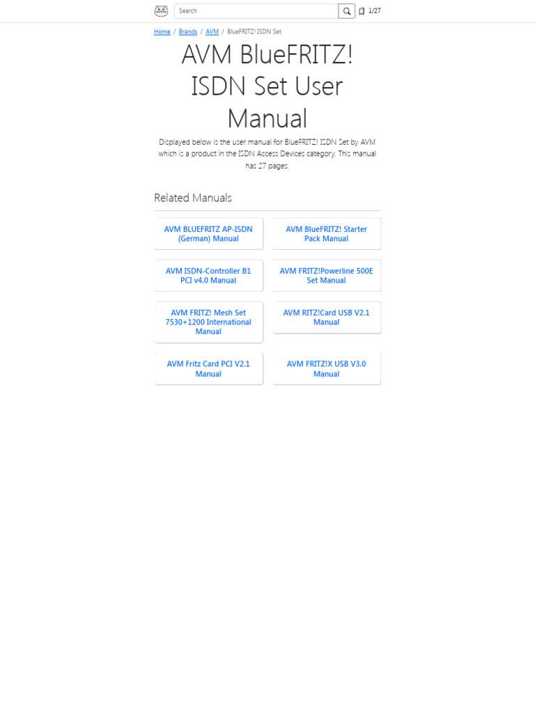 AVM BlueFRITZ! ISDN Set Manual | PDF | Software | Computing
