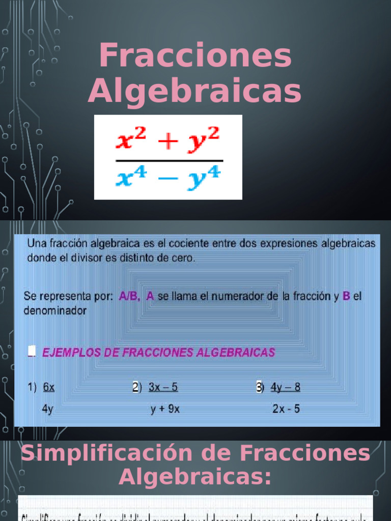 Fracciones Algebraicas Simplificadas | PDF