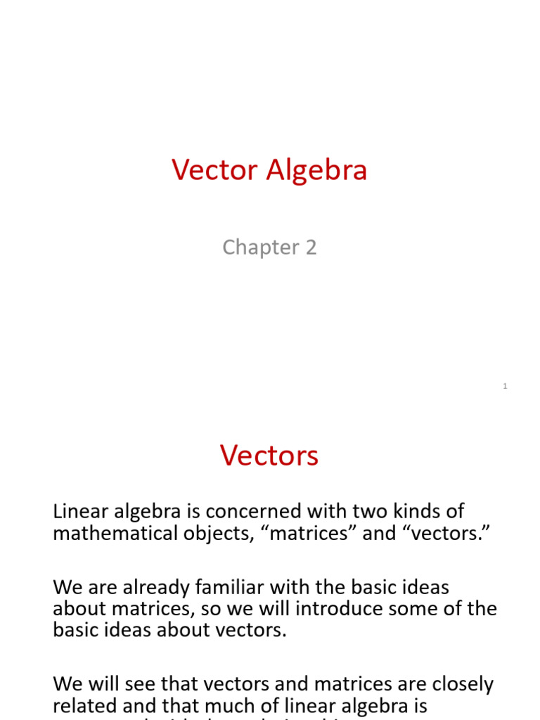 Chapter 2 Vector Algebra 2 | PDF | Vector Space | Euclidean Vector