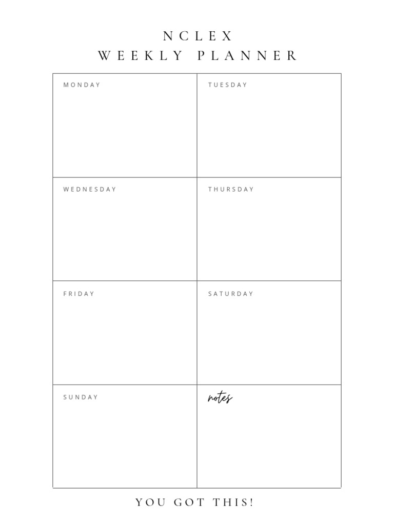 NCLEX Weekly Planner (1) | PDF