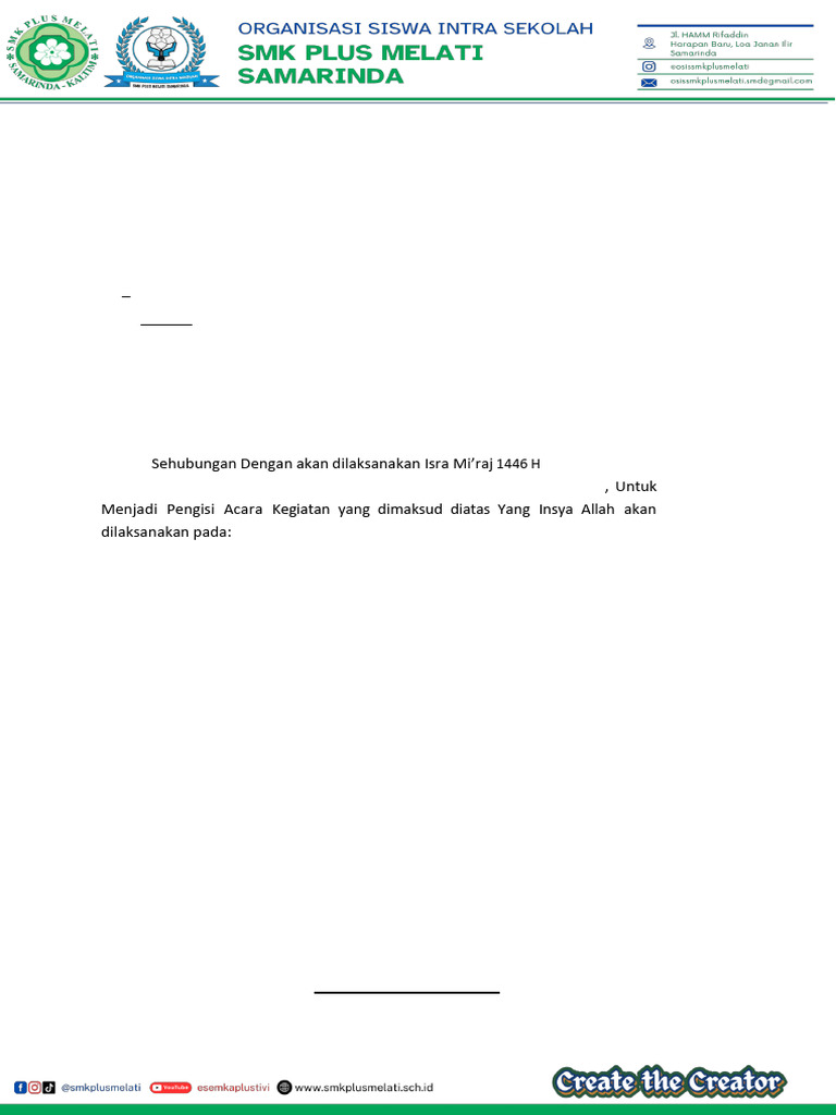 Permohonan Tim Habsy untuk Isra Mi'raj | PDF