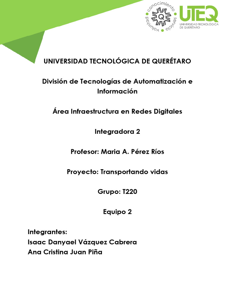 Documento Integradora II-IRD | PDF | Internet de las Cosas | Bases de datos
