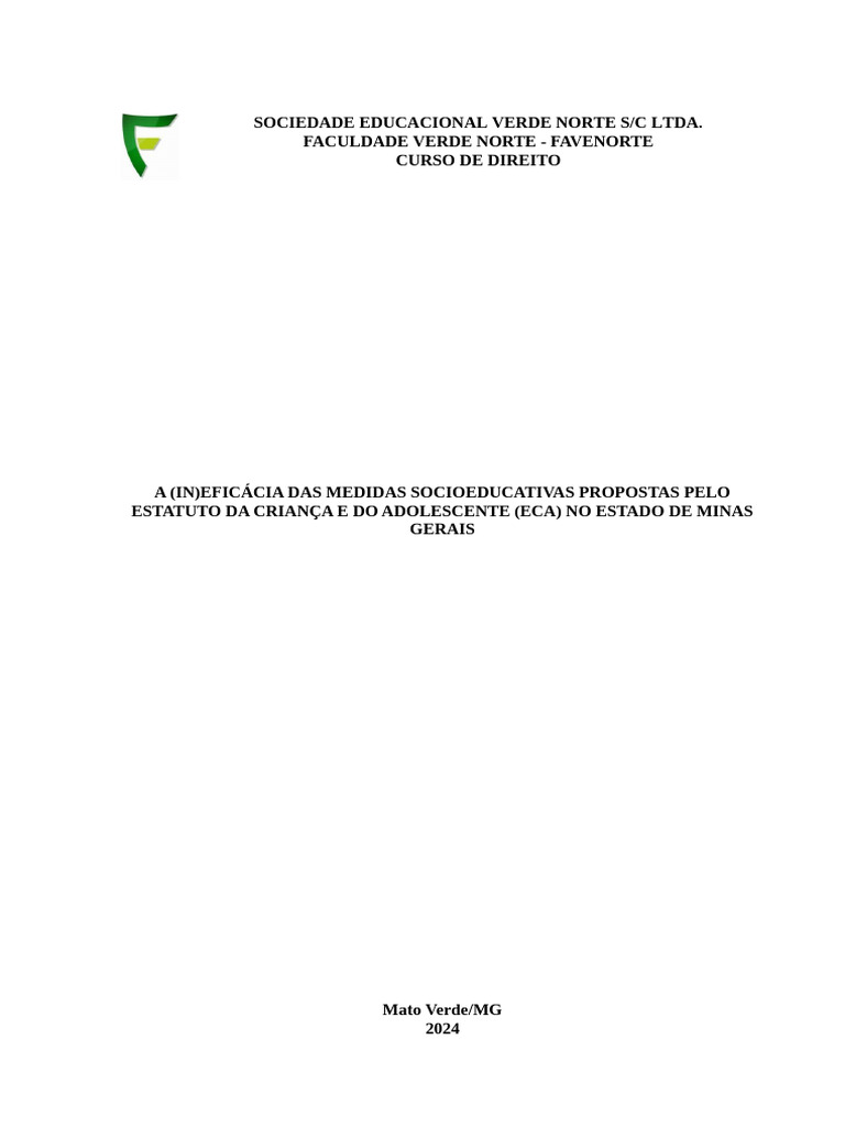 Cópia de TCC - Ineficácia ECA 19-08-24 | PDF | Adolescência | Crimes