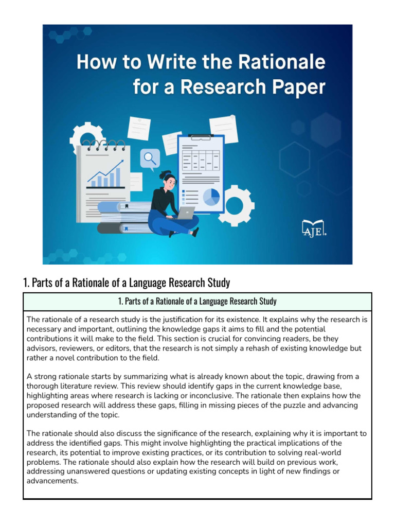 Lesson 1. - Parts of A Rationale of A Language Research Study | PDF ...
