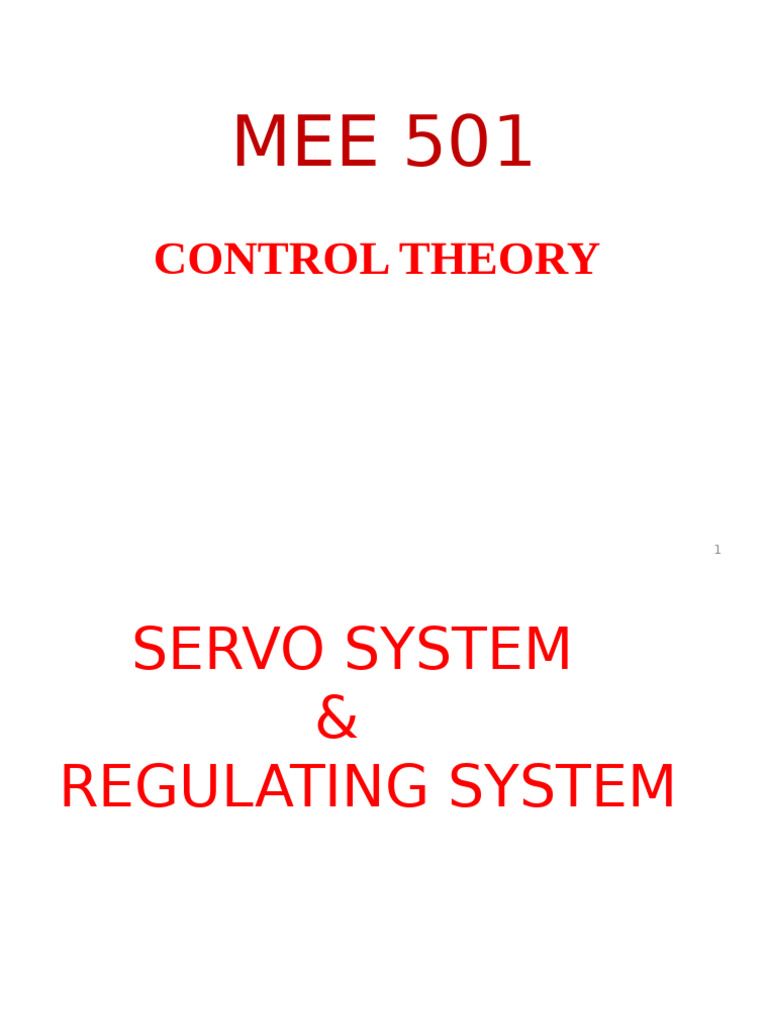 2025 - Mee 501 - New - Servo System | PDF | Servomechanism | Electric Motor