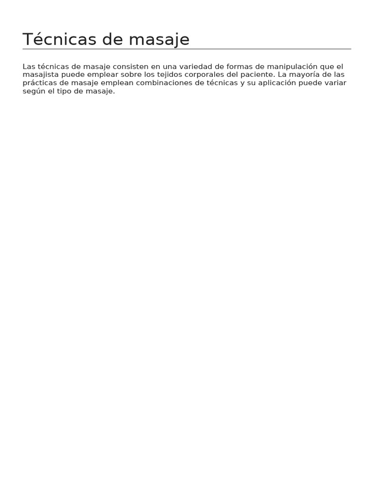 Técnicas de masaje | PDF | Masaje | Músculo
