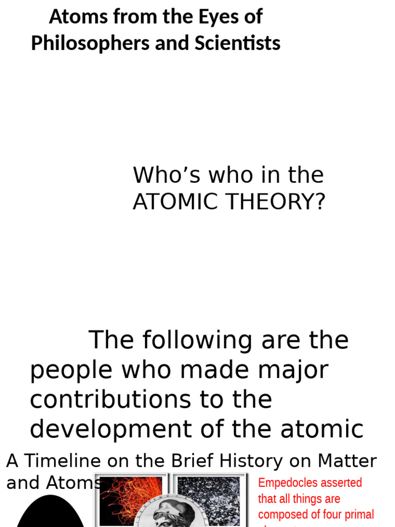 Atoms From The Eyes of Philosophers and Scientist. Students | PDF | Atoms | Ion