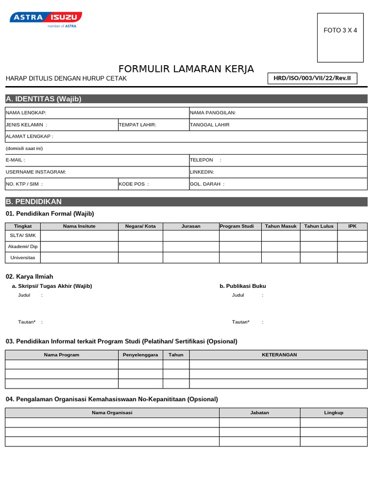 003. FLK (Formulir Lembar Kerja)_Nama_2023 | PDF