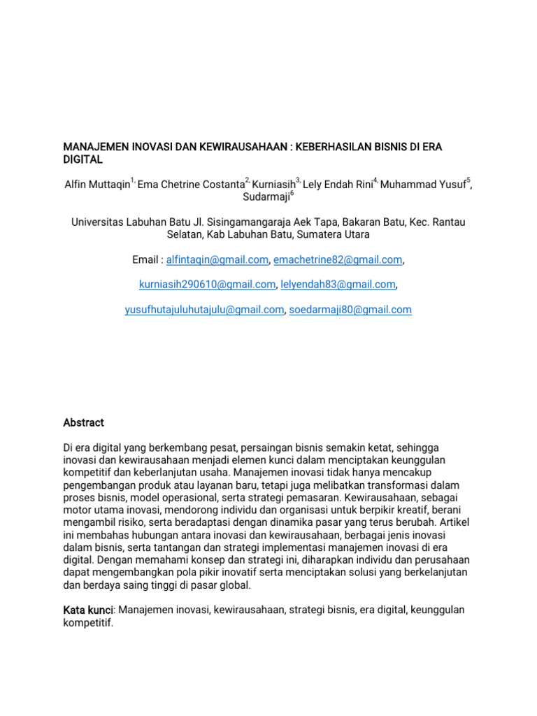 Tugas Kelompok Manajemen Inovasi Dan Kewirausahaan | PDF