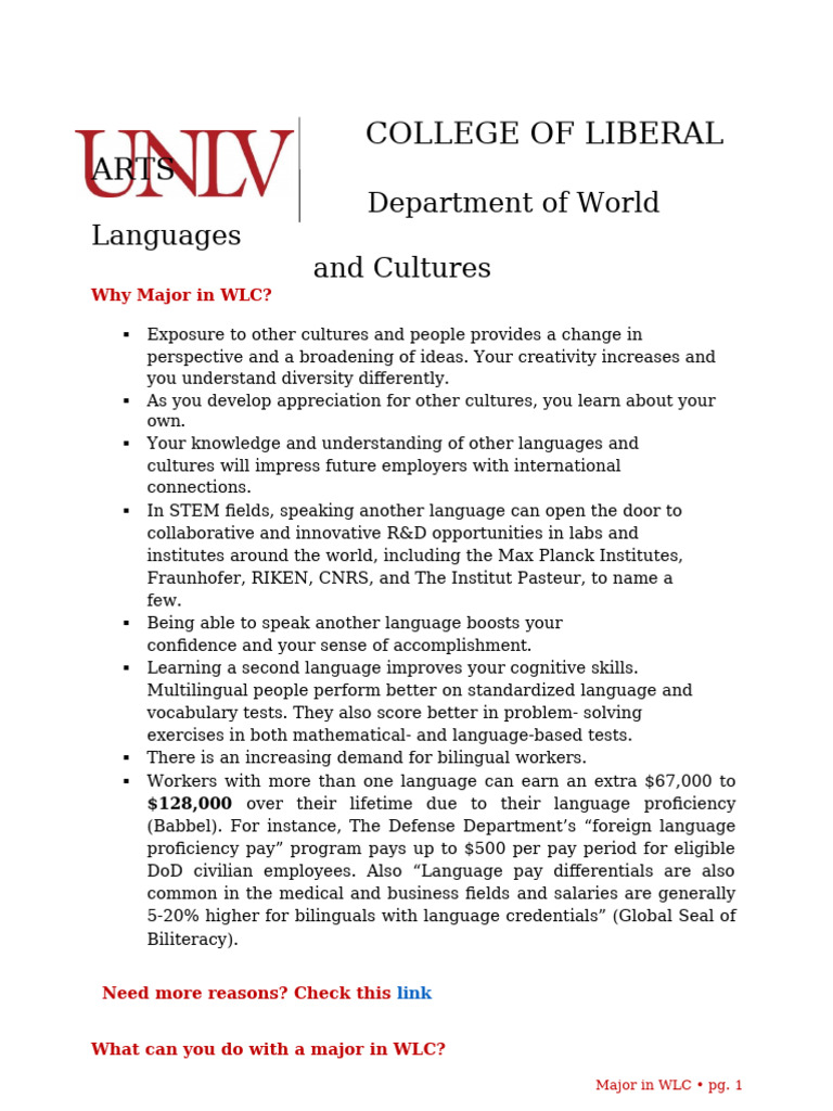Why Major in WLC End of Semester Final | PDF | Multilingualism | Communication