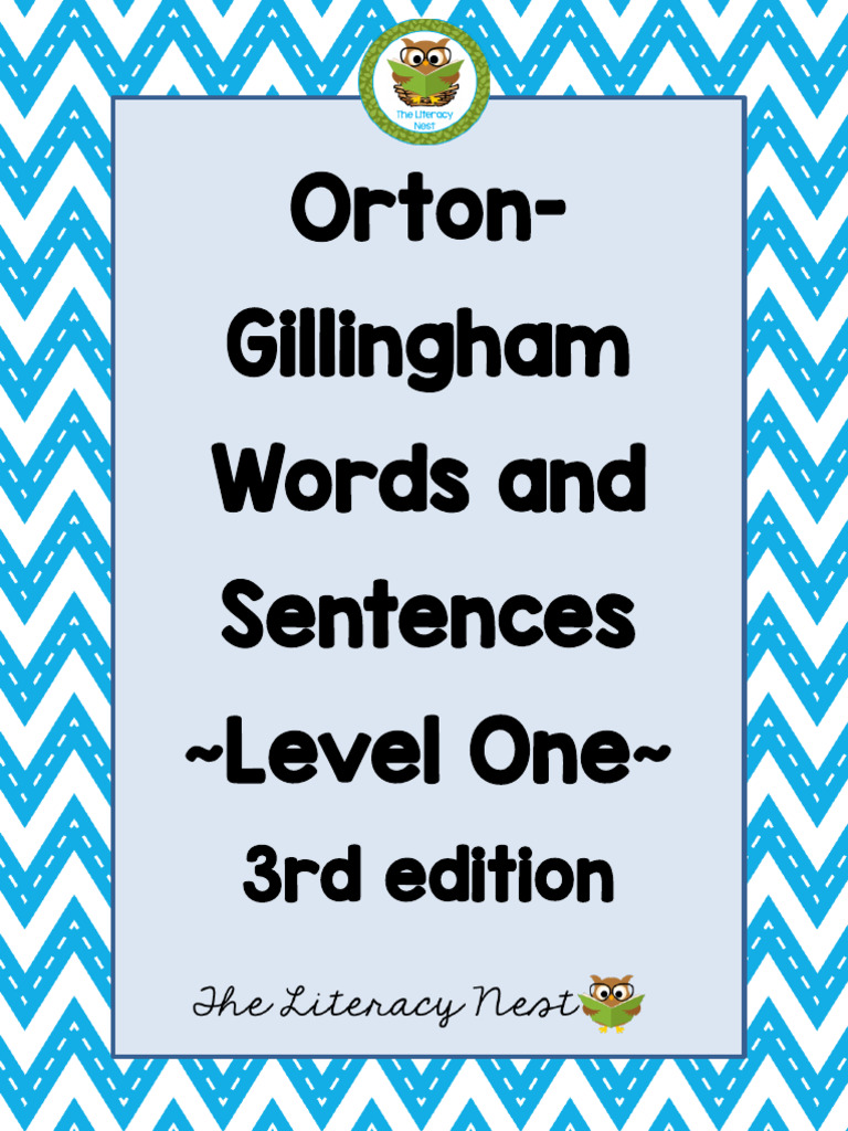 OG Level 1 Words and Sentences The Literacy Nest 2018 3rd Edition | PDF