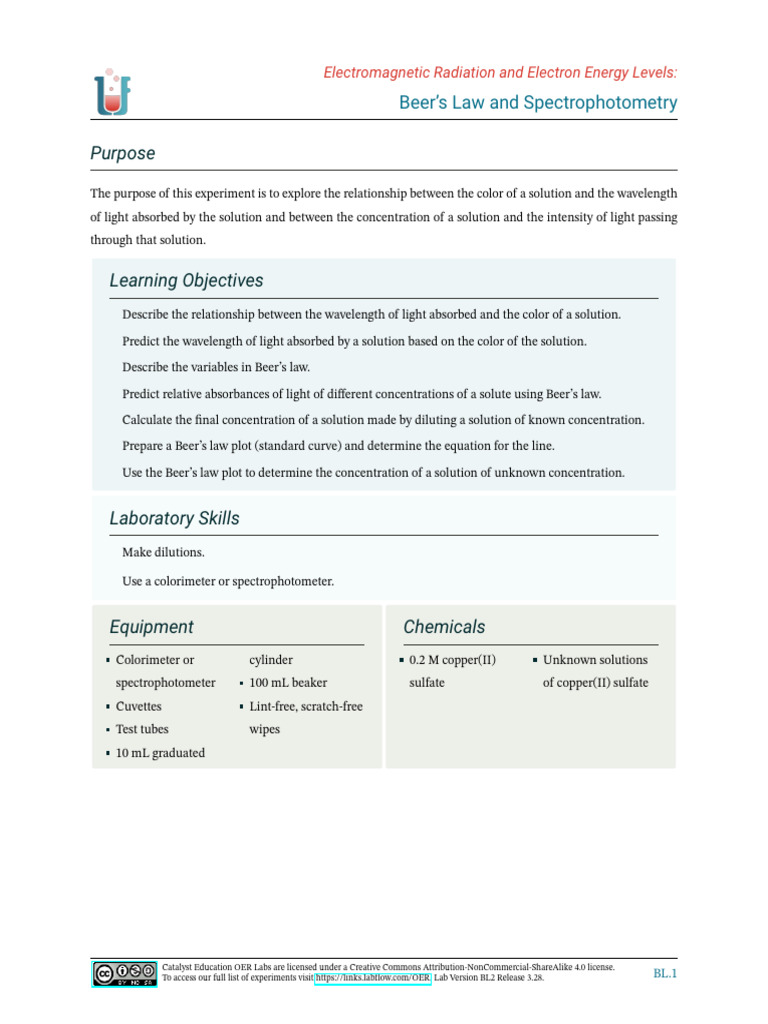 Gen BeersLaw Colorimeter BL2 | PDF | Spectrophotometry | Color