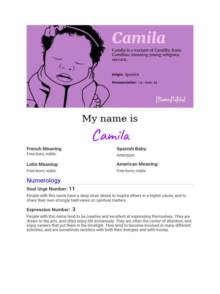 Camila: my name | PDF