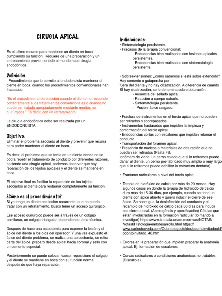 Cirugía Apical: Procedimiento y Indicaciones | PDF | Cirugía ...