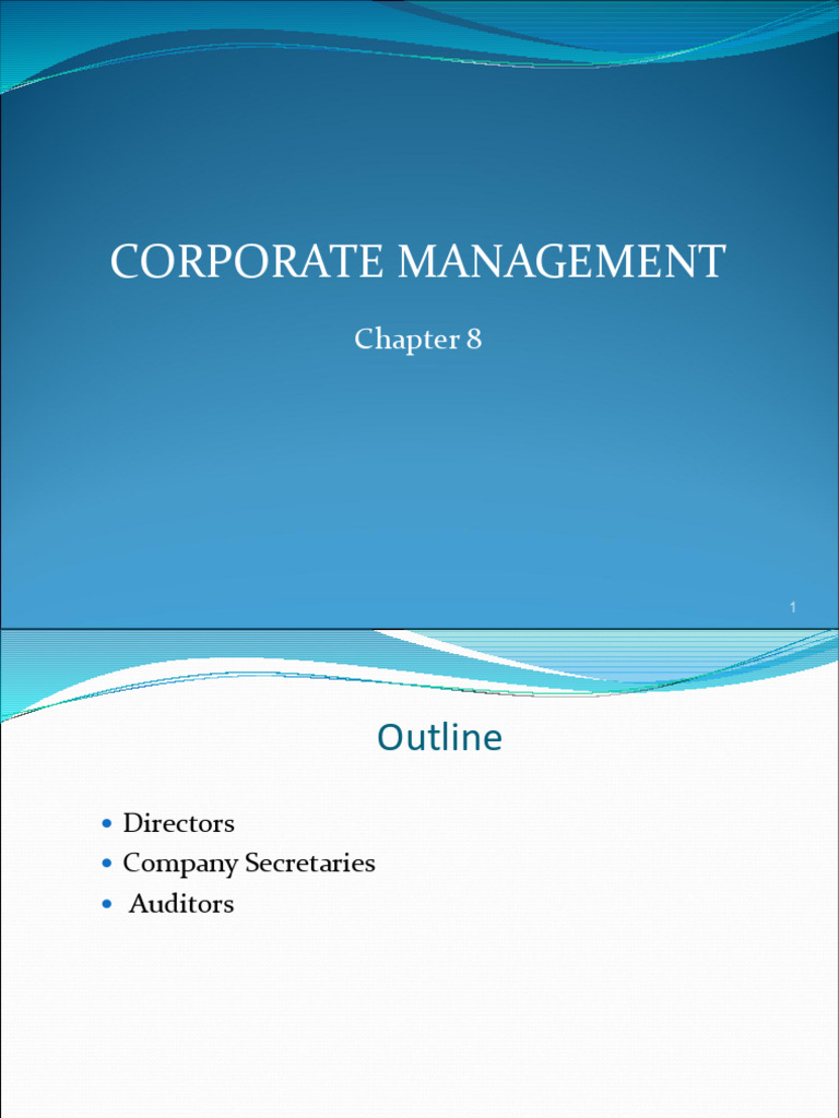 Chapter 8-Corporate Management | PDF | Legal Liability | Private Law